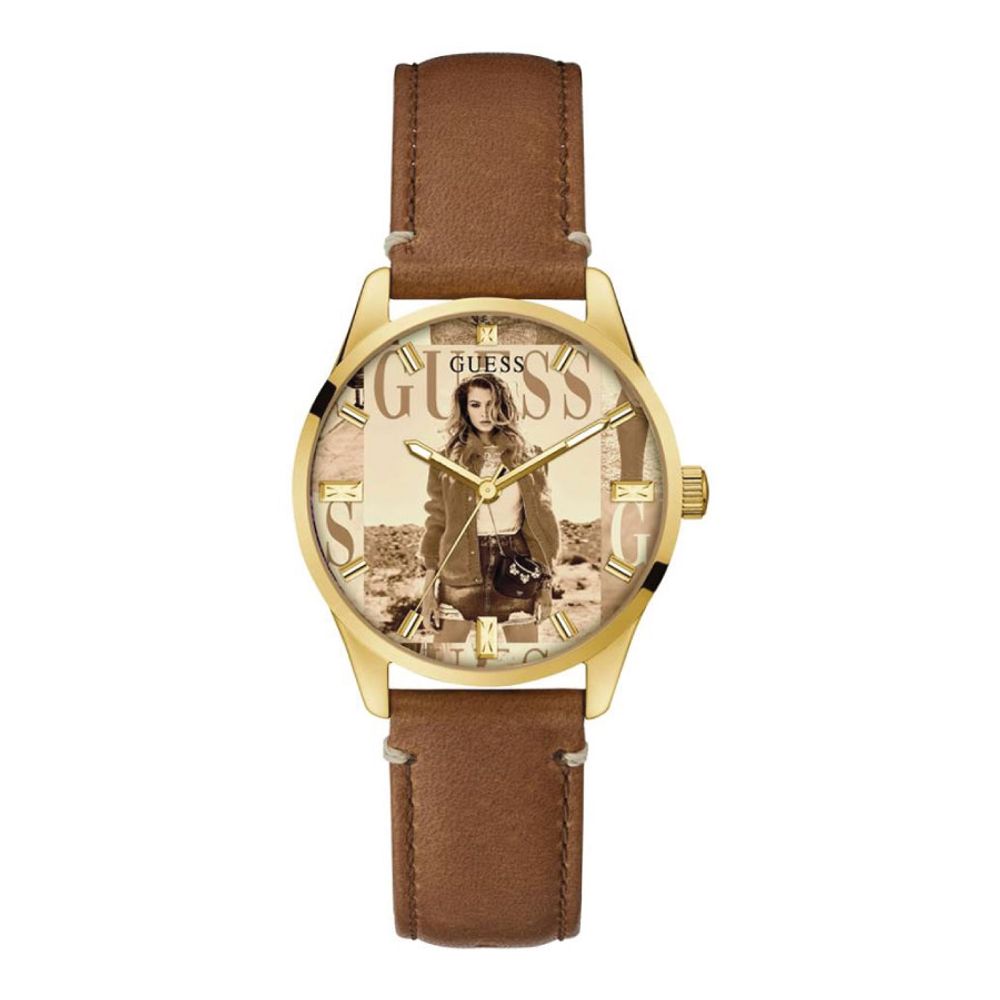 Guess Brown Leather Watch – AA TIENDA